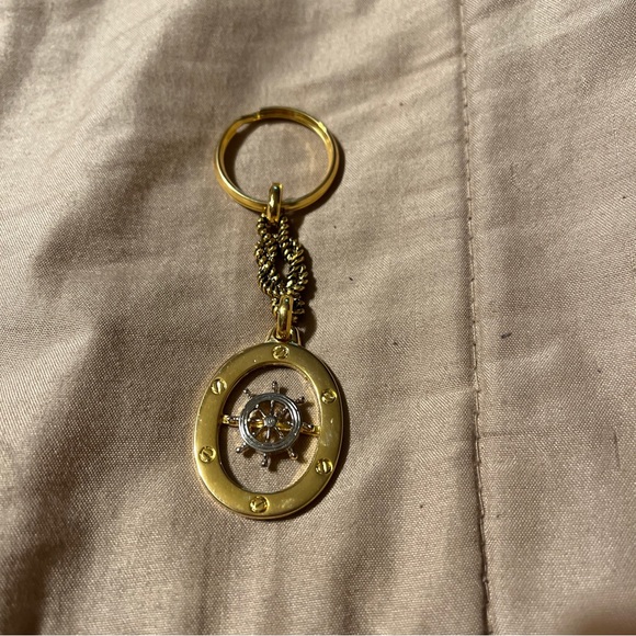 Jewelry | Vintage Gold Tone Ship Steering Wheel Key Chain Nautical Boat ...